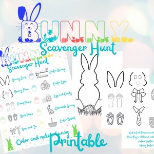 Bunny Scavenger Hunt Printable Scavenger Hunt Easter Scavenger Hunt Cut ...