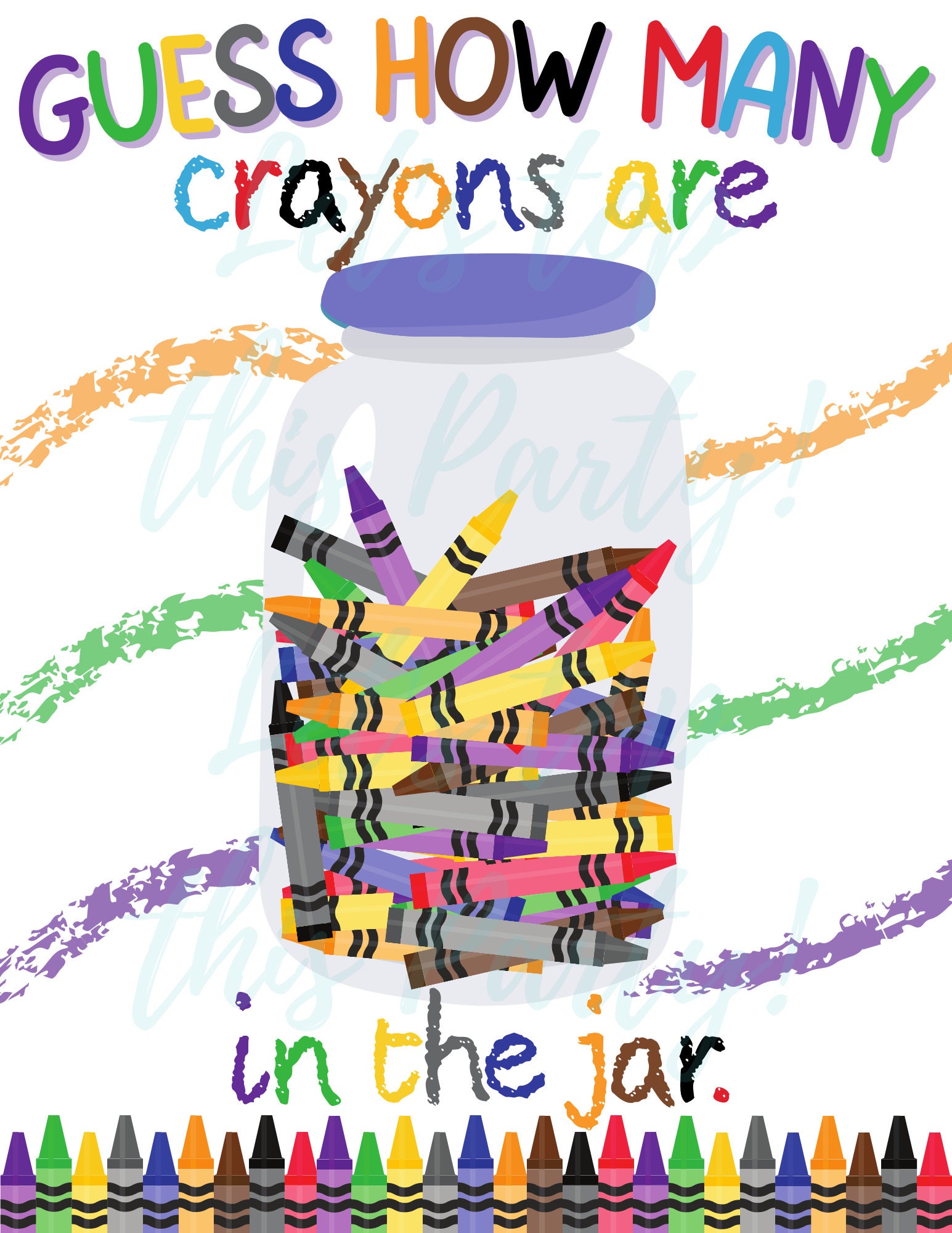 Guess How Many Crayons Are in the Jar, Guessing Game, School Guess How ...