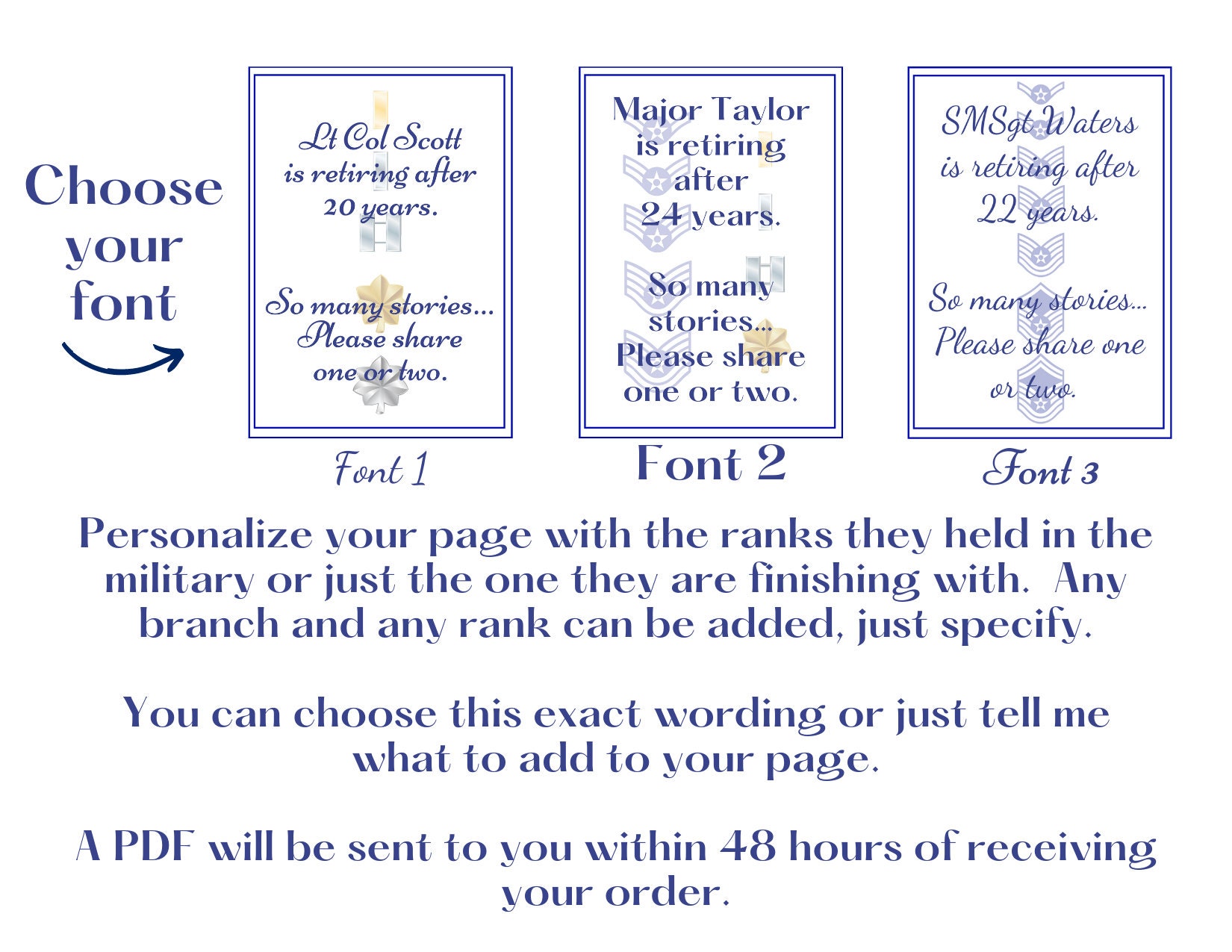 Customized Military Printable Retirement Personalized | Etsy