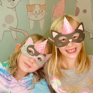 Kitten Party Mask, Printable Cat Eye Mask, Kitten Birthday Party Mask ...