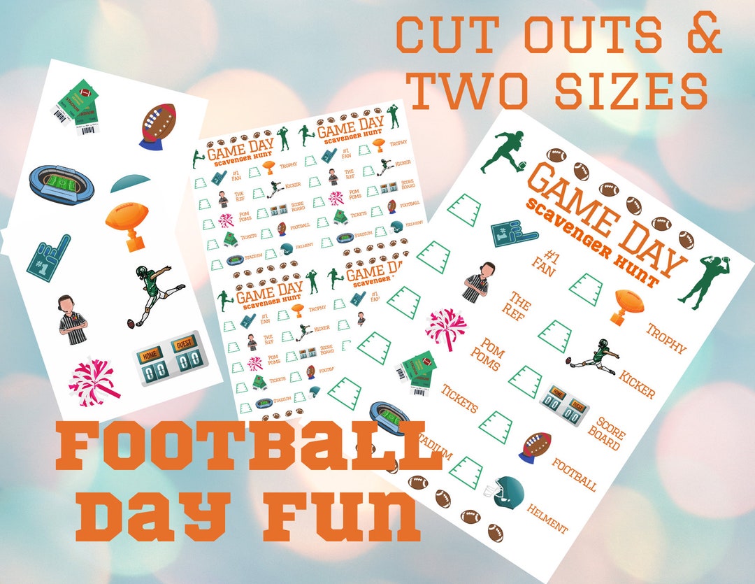 Football Scavenger Hunt for Kids Super Bowl Favor Scavenger Game Time ...