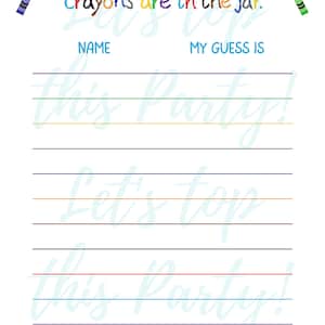 Guess How Many Crayons Are in the Jar, Guessing Game, School Guess How ...