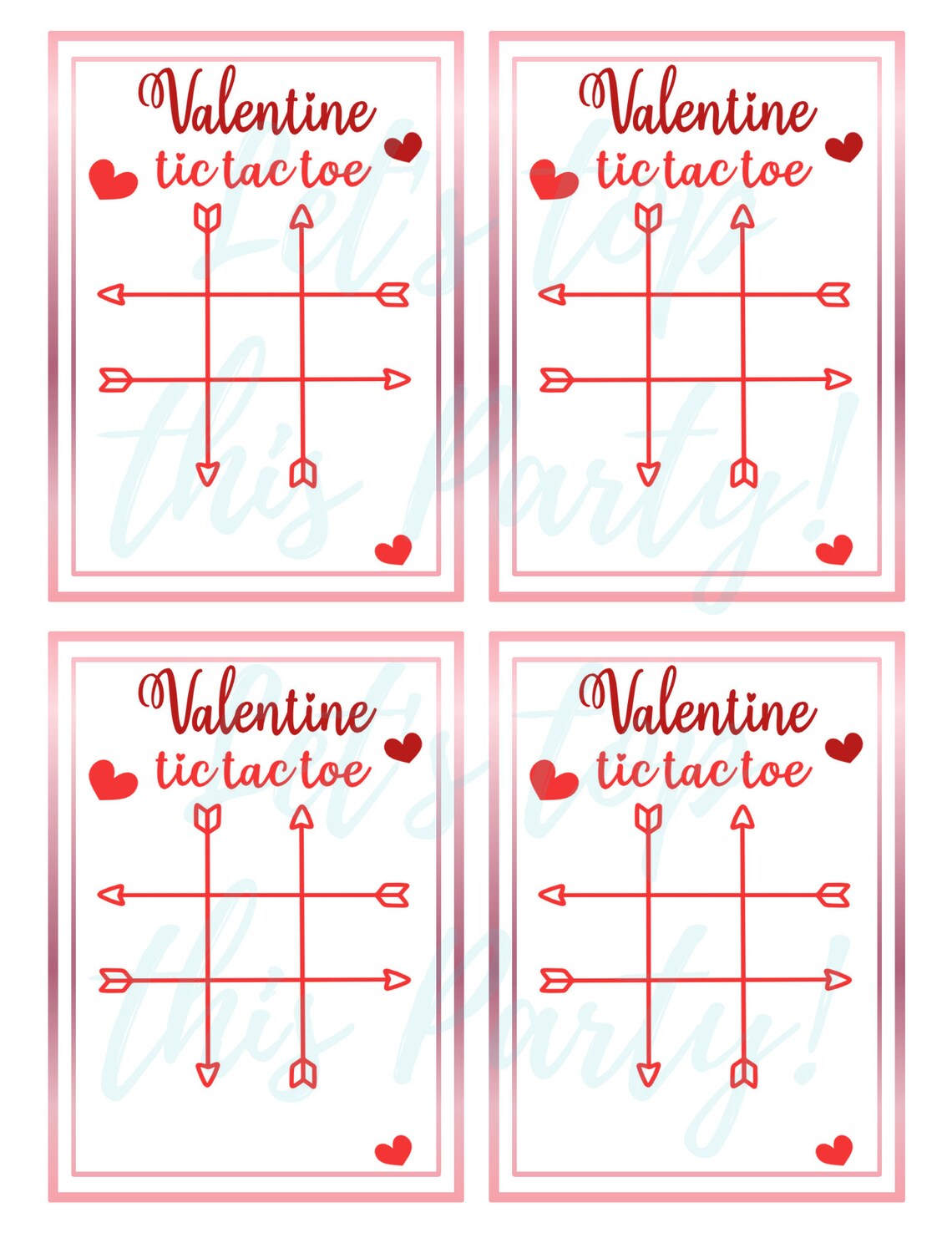 Valentine's Day Tic Tac Toe Tic Tac Toe Valentine Day - Etsy