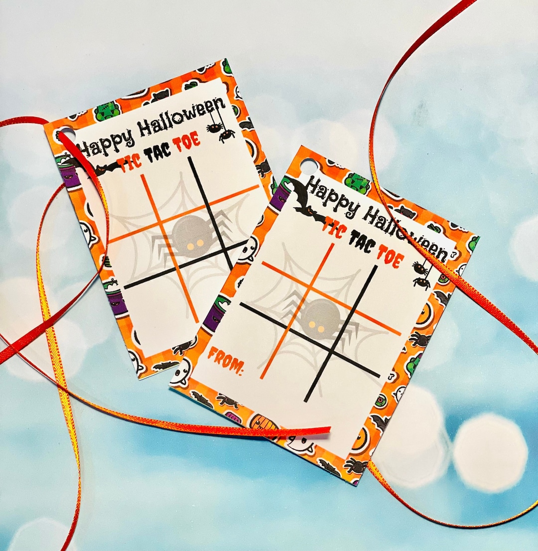 Printable Halloween Tic Tac Toe Card, Printable Halloween Tag ...