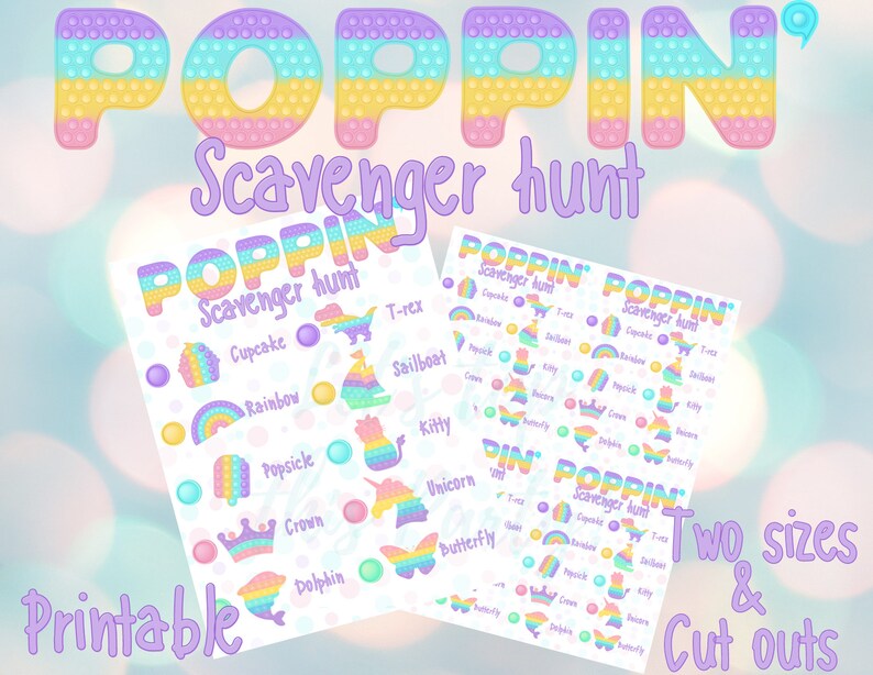 Poppin Scavenger Hunt, Popit Game, Popit Party, Popit Scavenger Hunt ...