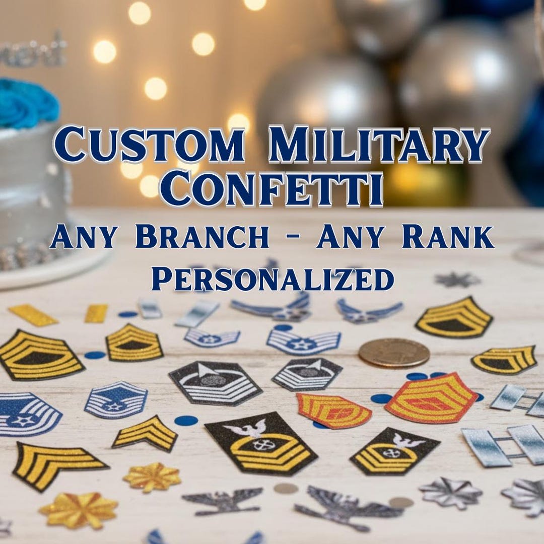 Military Rank Confetti - ALL Ranks Available - Personalized Retirement ...