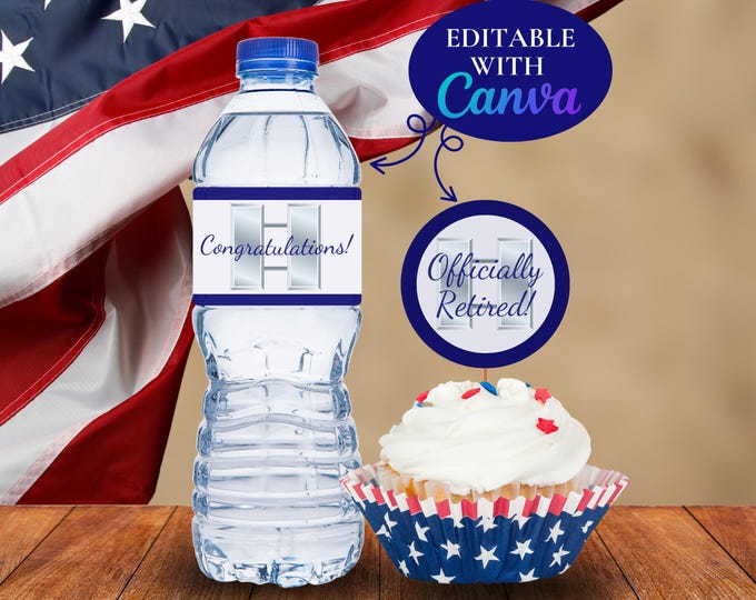 Captain or Lieutenant Cupcake Topper - Editable and Printable Water ...