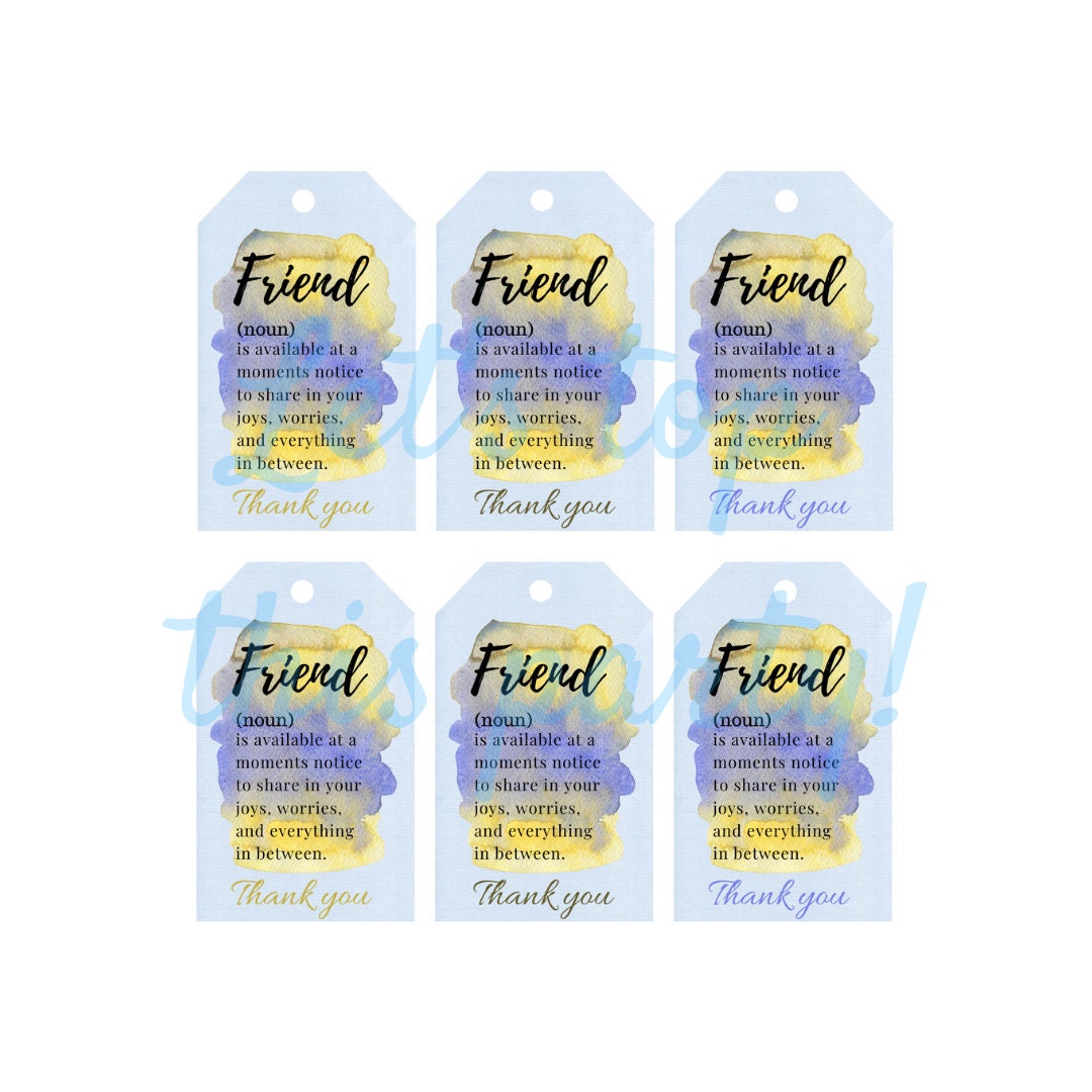 Friend Gift Tag Friend Definition Gift Tag Anytime Gift - Etsy