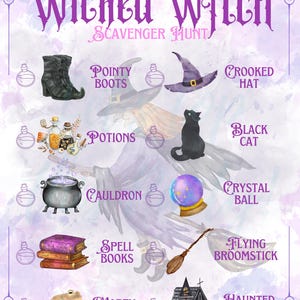 Wicked Witch Scavenger Hunt Printable Halloween Party Games and ...