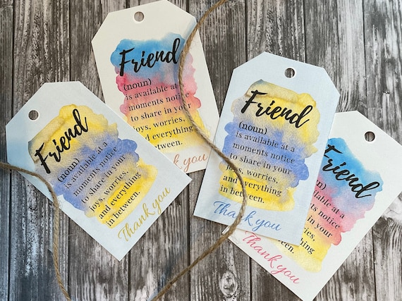 Friend Gift Tag Friend Definition Gift Tag Anytime Gift - Etsy