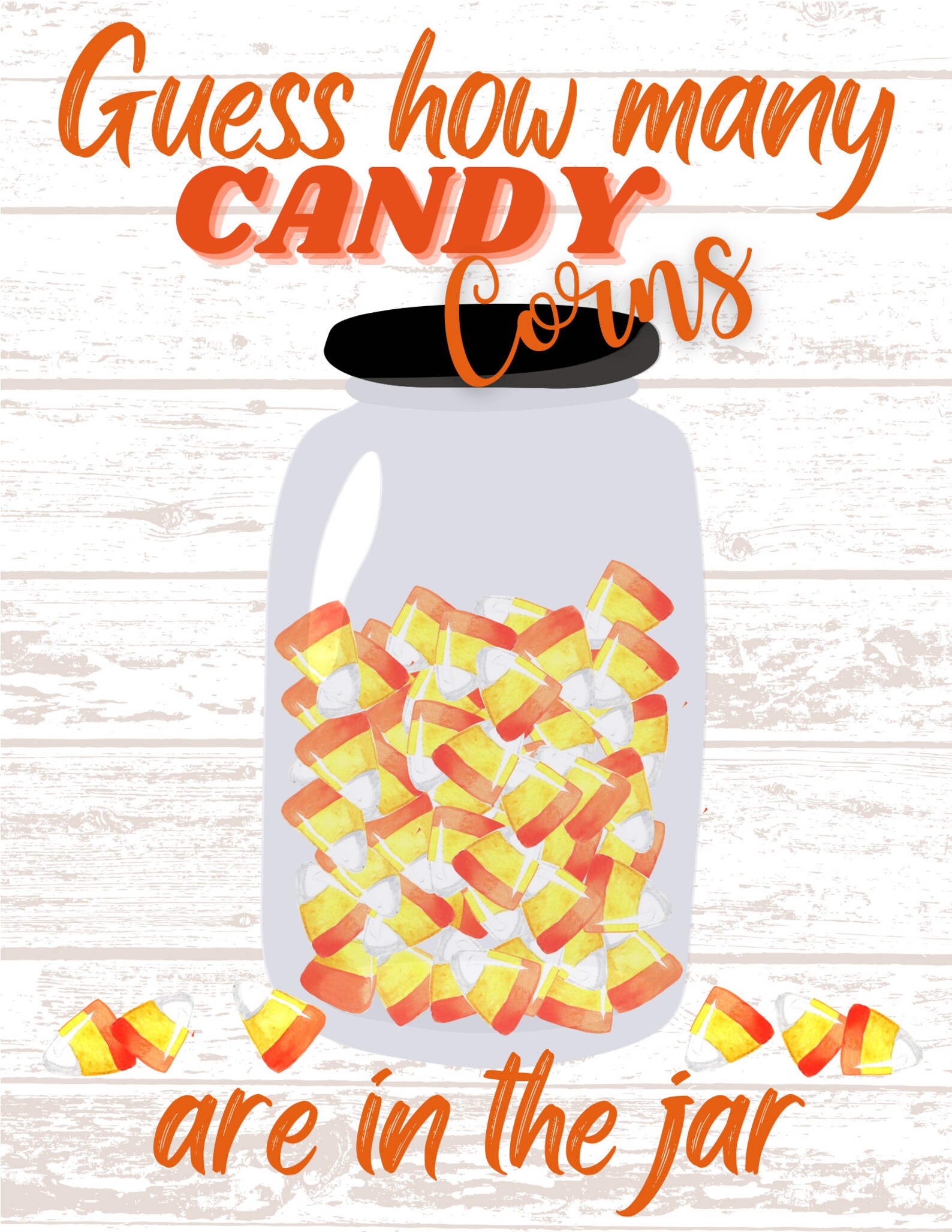 Guess How Many Candy Corns Are in the Jar Candy Corn Guessing - Etsy
