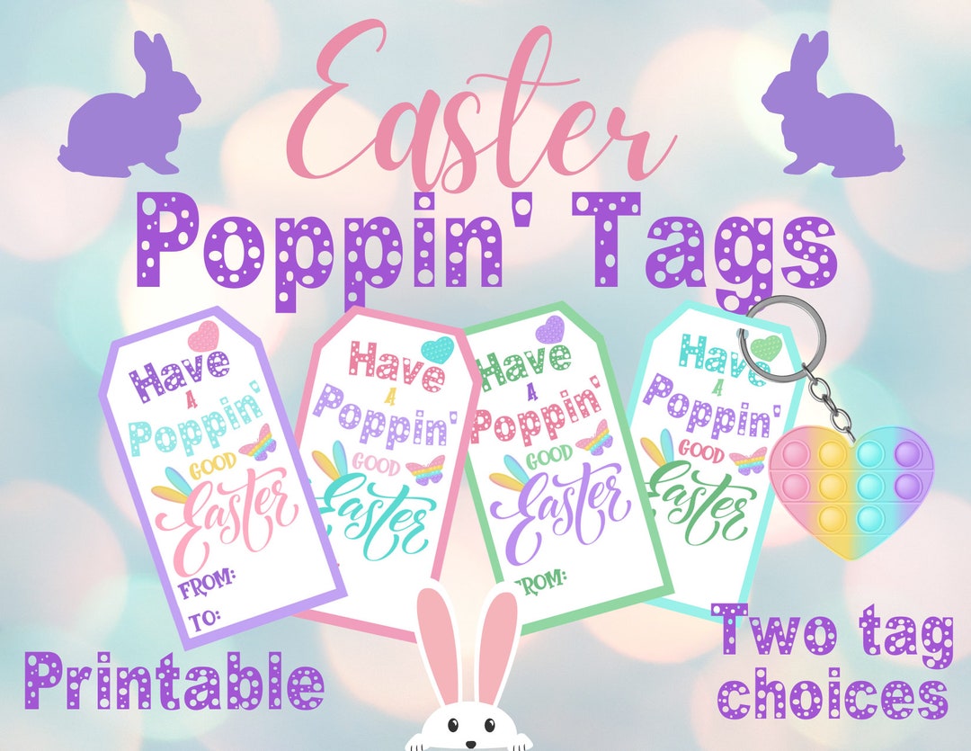 Poppin Easter Favor Tag, Easter Popit Gift Tags, Pop It Easter Tags ...