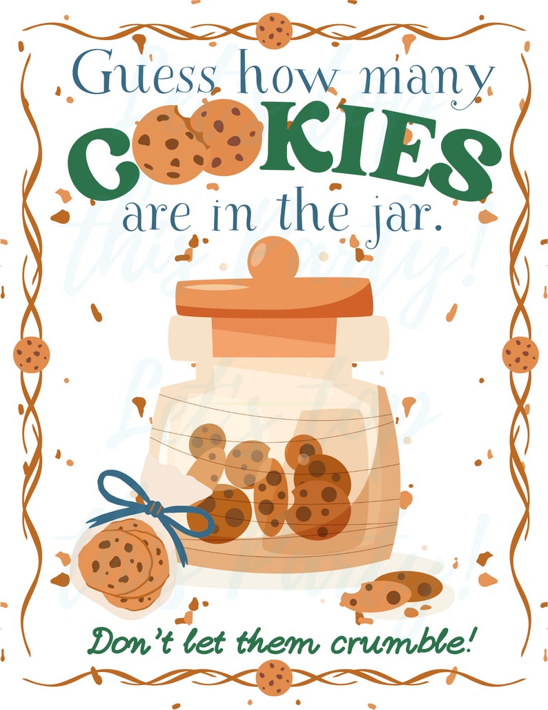 Guess How Many Cookies Are in the Jar How Many Cookies Are in - Etsy