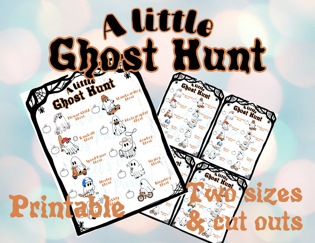 Ghost Scavenger Hunt Ghost Hunt Pet Ghost Halloween Scavenger Hunt ...