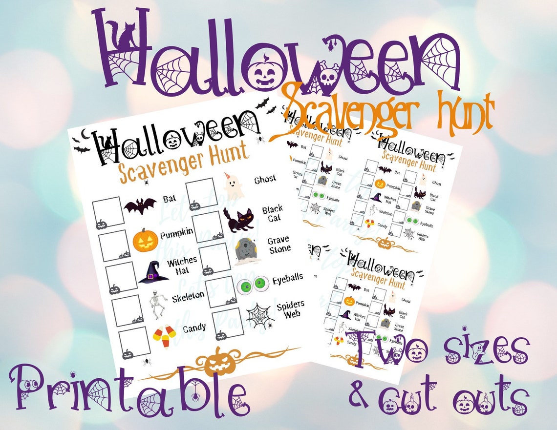 Halloween Scavenger Hunt Printable Scavenger Hunt Halloween - Etsy