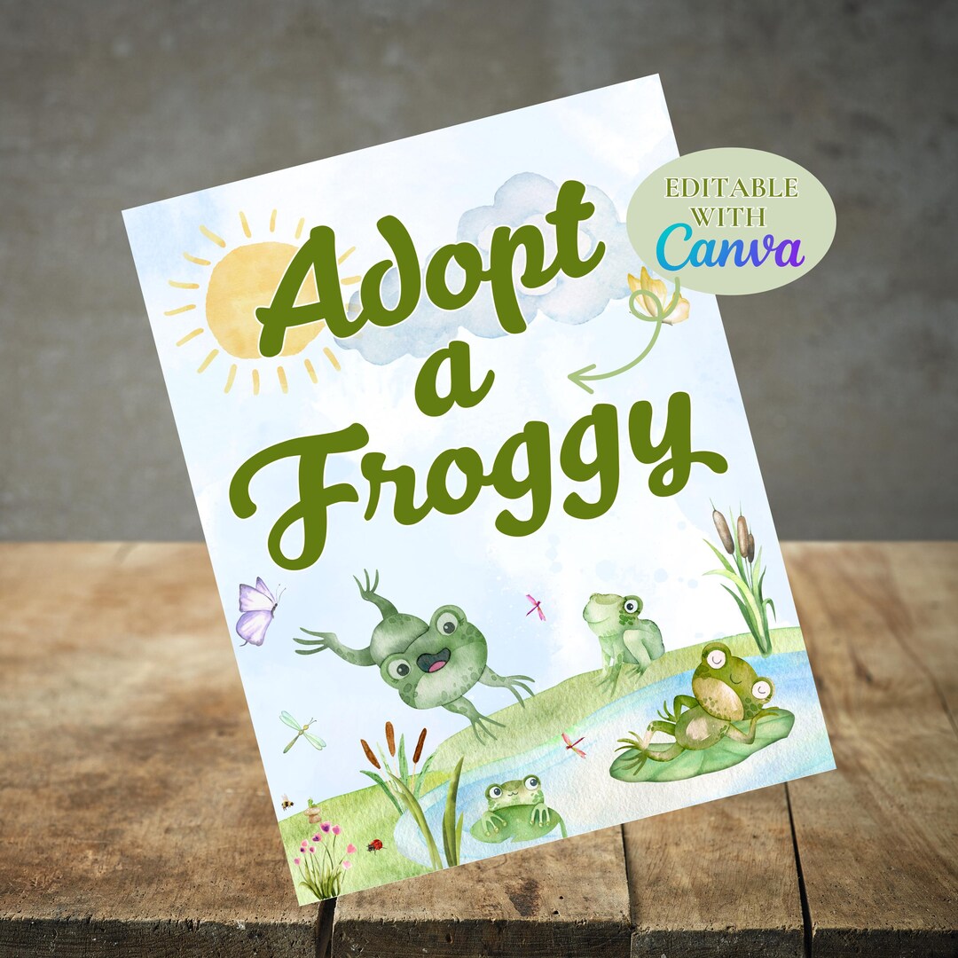 Adopt a Frog - Certificates and Signs - Editable Canva Template ...