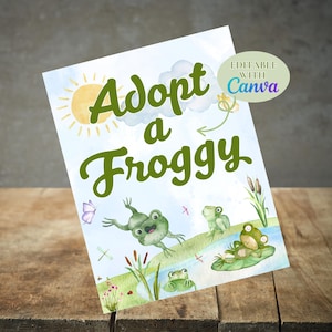 Adopt a Frog - Certificates and Signs - Editable Canva Template ...