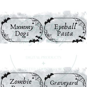 Editable Halloween Food Cards Printable Food Tents for Halloween Party ...