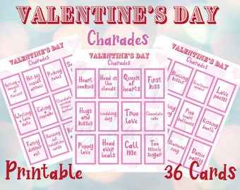 Printable Valentine's Day Charades for Kids Use for - Etsy