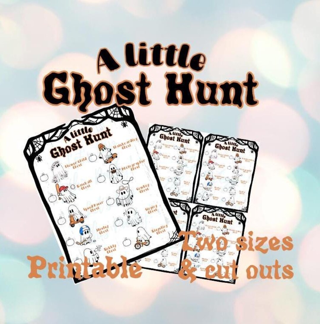 Ghost Scavenger Hunt Ghost Hunt Pet Ghost Halloween Scavenger Hunt ...