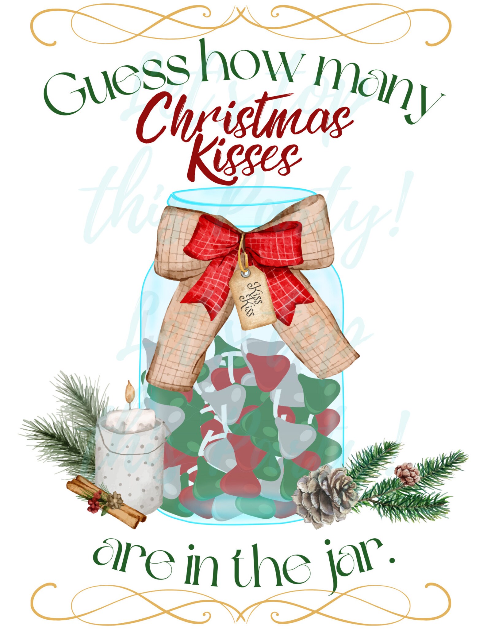 Guess How Many Christmas Kisses Are in the Jar Guess How Many Christmas ...
