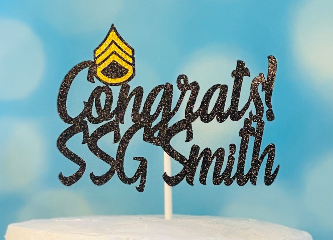 Custom Army Cake Topper - Congrats Army Rank Topper - Military ...