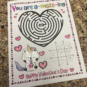 Valentine's Day Activity Sheet, You Are A-maze-ing, Maze Activity ...