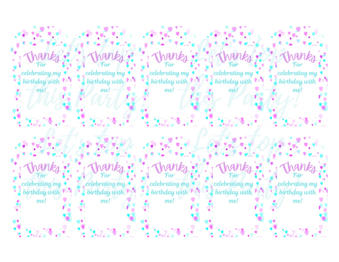 Birthday Favor Gift Tag Thanks for Celebrating My Birthday - Etsy