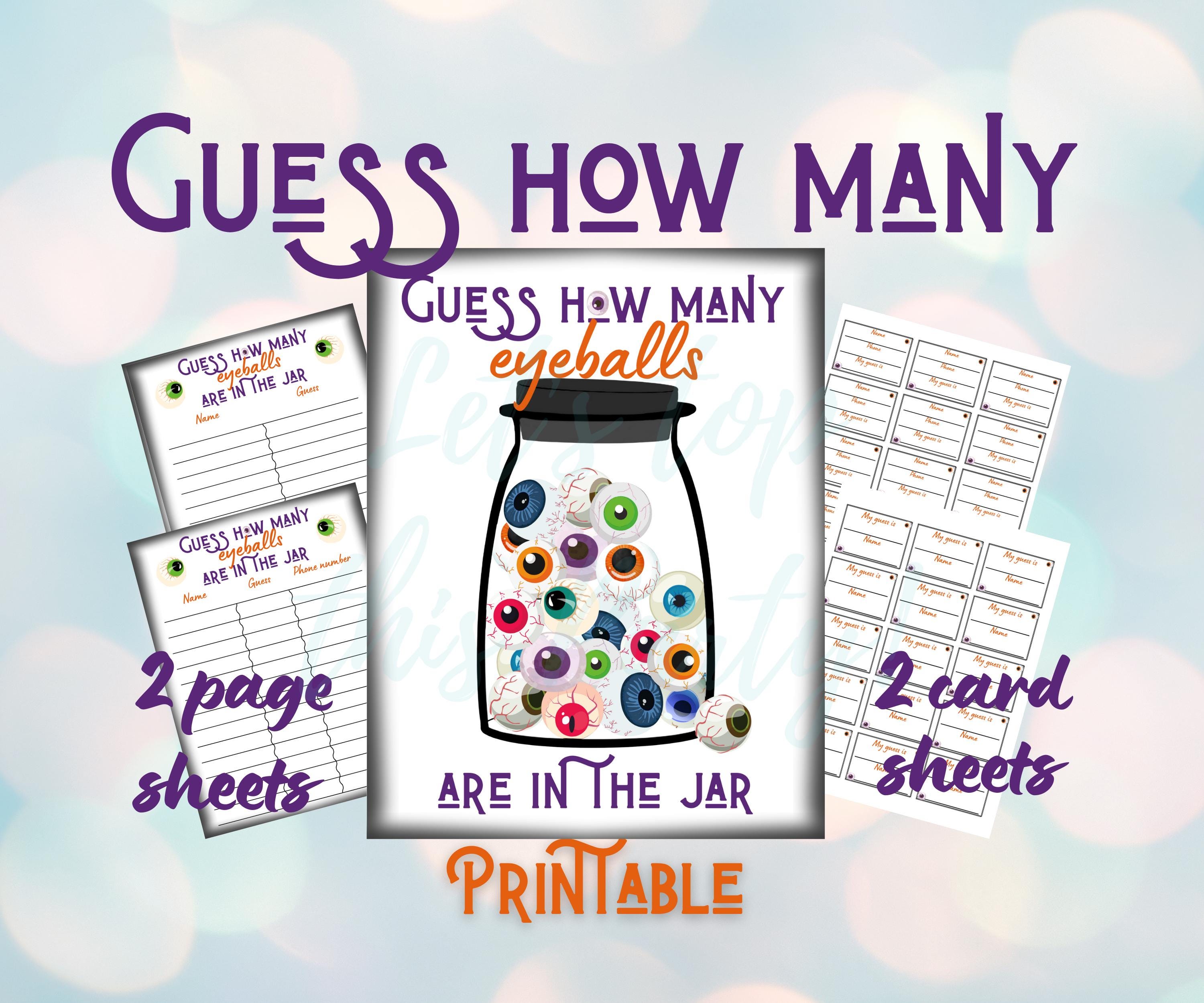 Guess How Many Eyeballs Are in the Jar Guessing Game Halloween Guessing ...