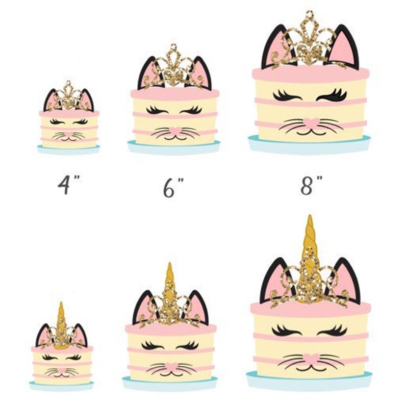 Cat Cake Topper Unikitty Topper Kitty Birthday Cat Theme - Etsy