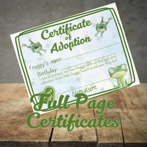 Adopt a Frog - Certificates and Signs - Editable Canva Template ...