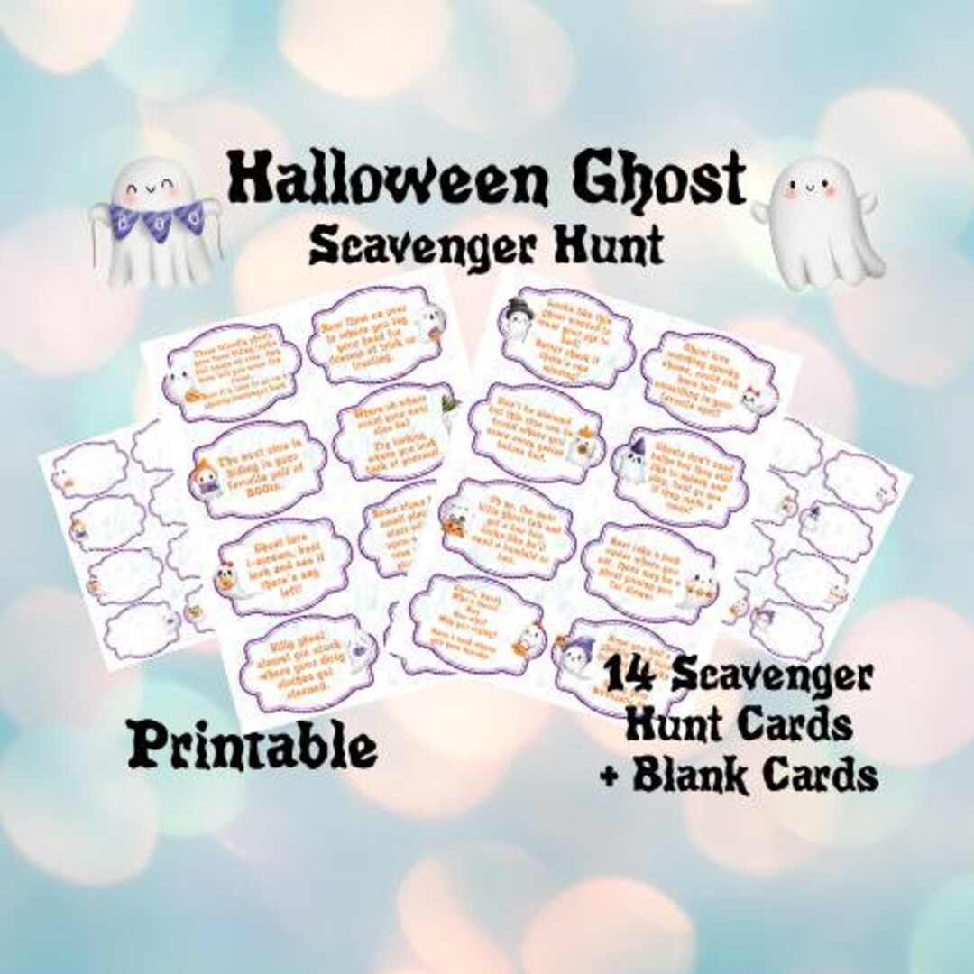 Ghost Scavenger Hunt With Clues Halloween Scavenger Hunt With Clues ...