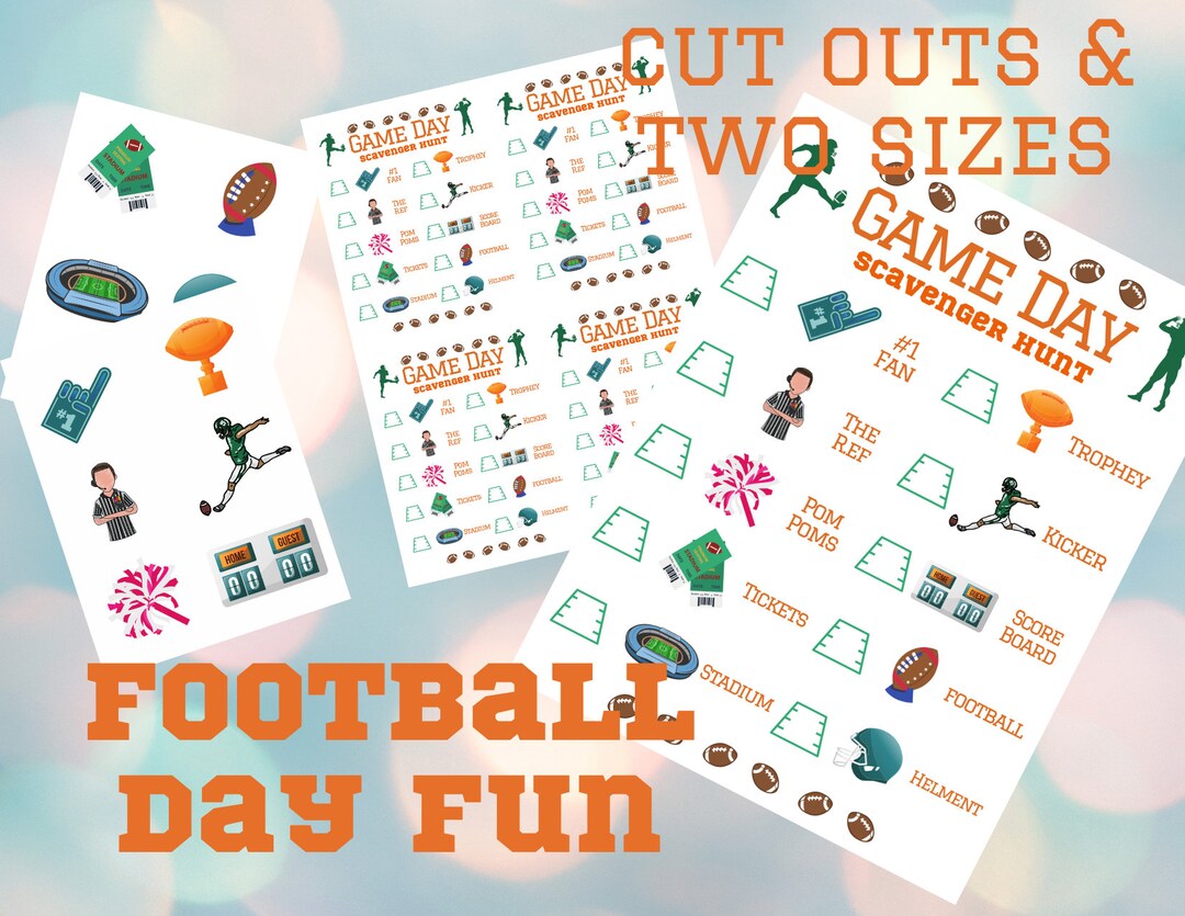 Football Scavenger Hunt for Kids Super Bowl Scavenger Game - Etsy