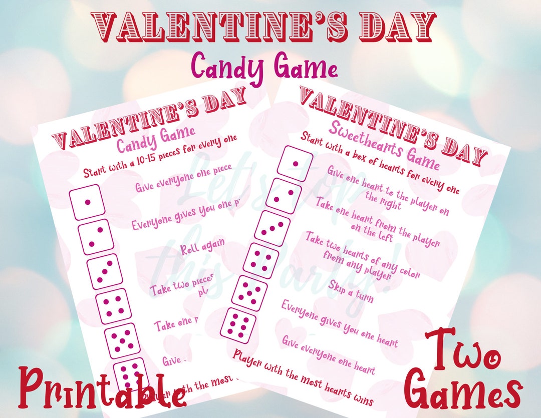 Valentine's Day Candy Game, Valentine's Dice Game, Valentine's ...