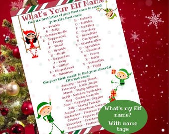 Whats Your Elf Name? Elf Name Generator Printable Elf Name Instant ...