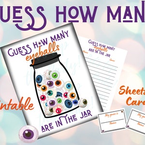 Guess How Many Eyeballs Are in the Jar, Guessing Game, Halloween ...