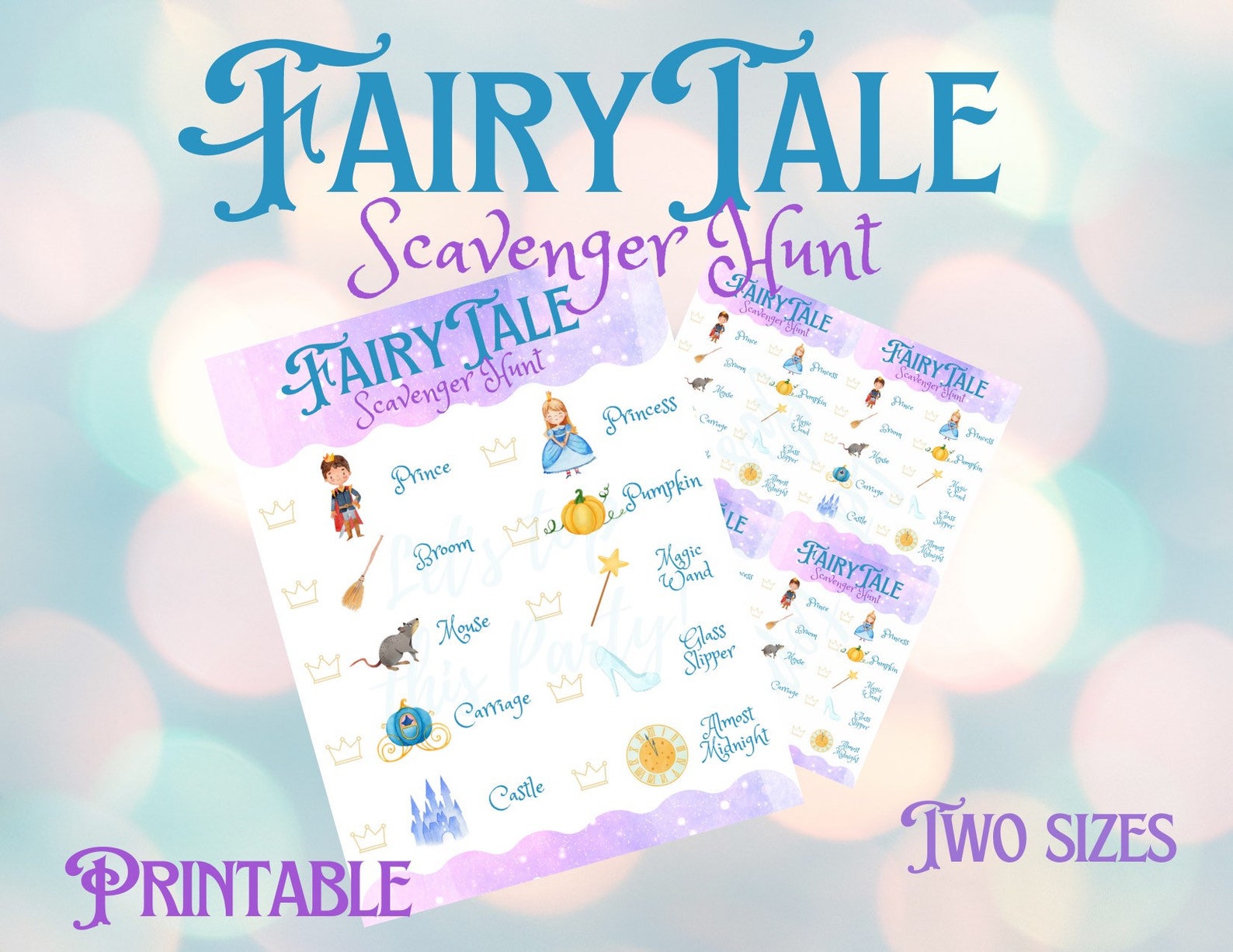 Fairytale Scavenger Hunt Cinderella Scavenger Hunt Fairytale Birthday ...