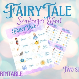 Fairytale Scavenger Hunt Cinderella Scavenger Hunt Fairytale Birthday ...