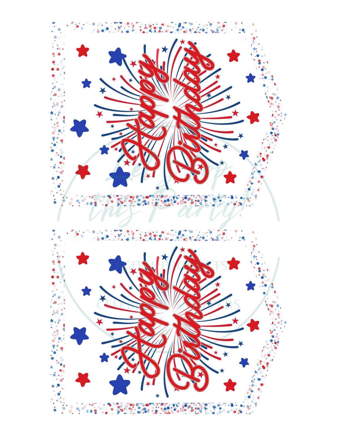 Red White and Two Birthday Bundle - Cupcake Toppers - Banner - Food ...