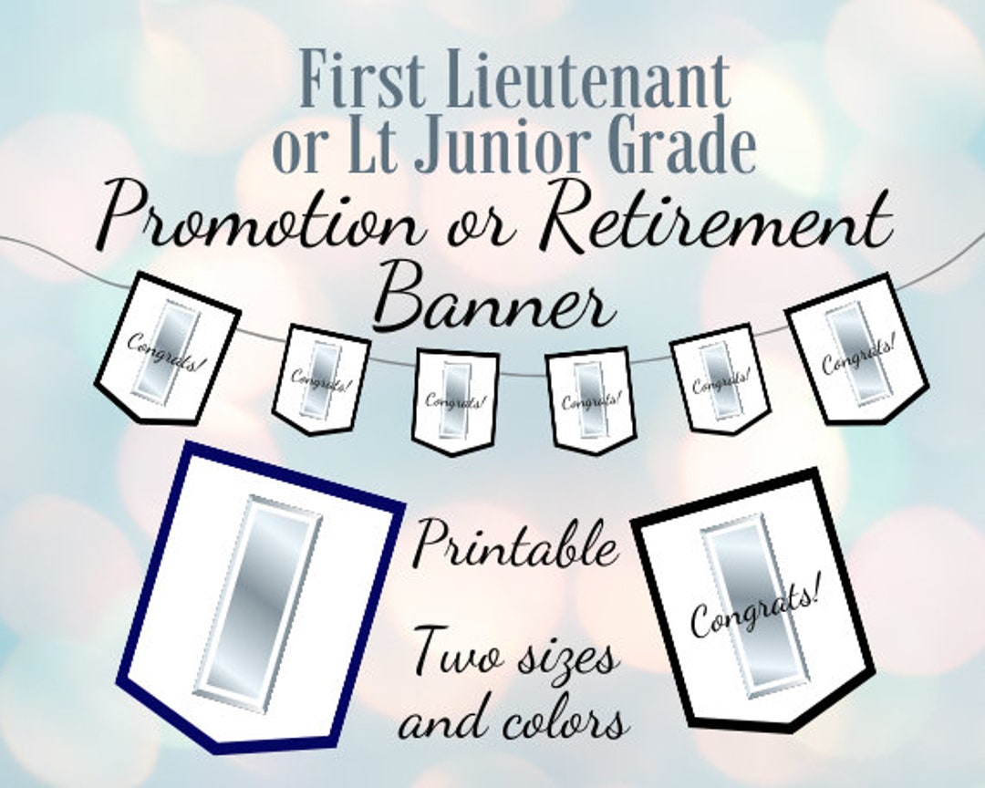1st Lt Promotion Banner LTJG Banner Military Promotion Banner Printable ...