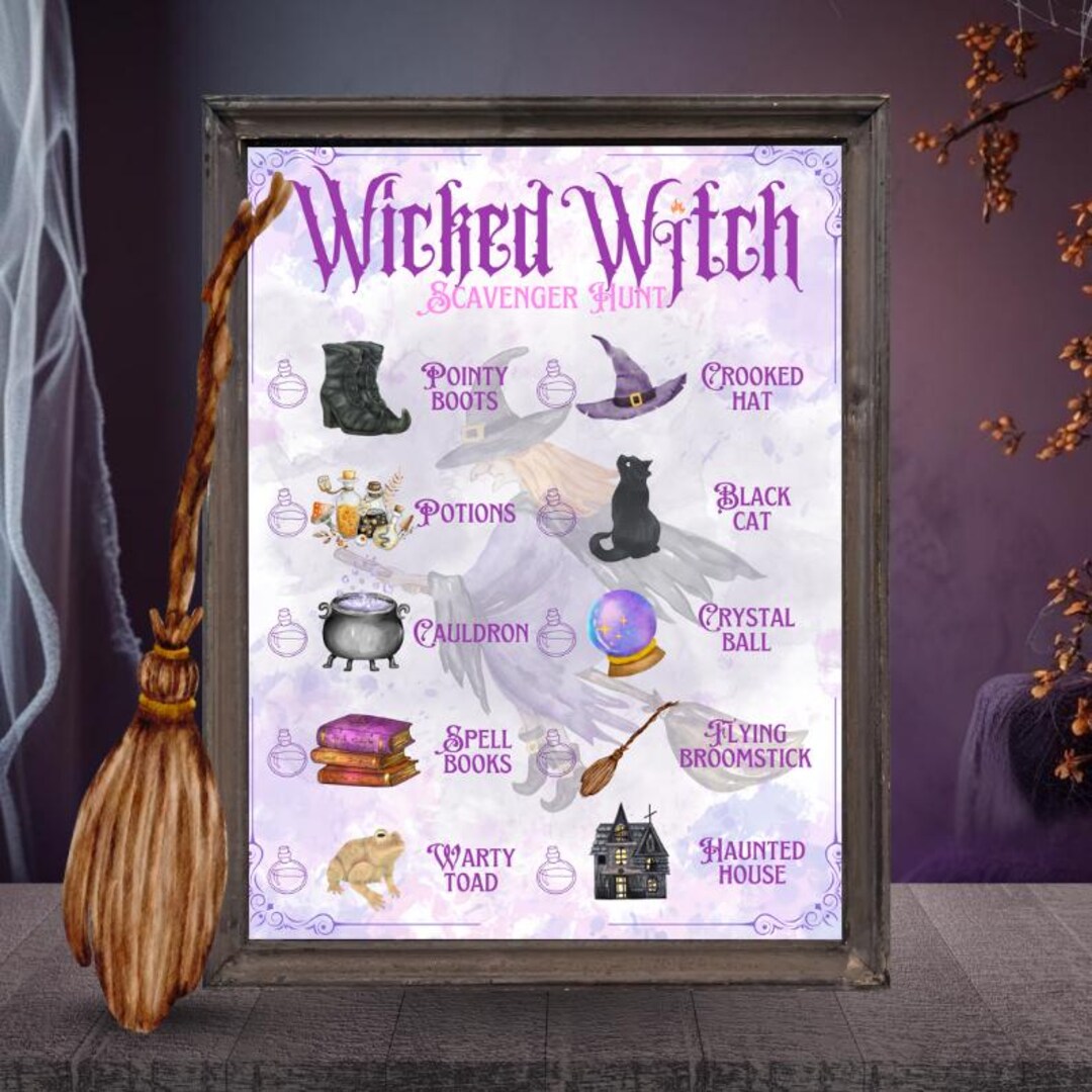 Wicked Witch Scavenger Hunt: Printable Halloween Party Game (PDF ...