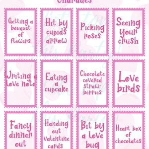 Valentine's Day Charades, Valentine Charades, Printable Valentine ...