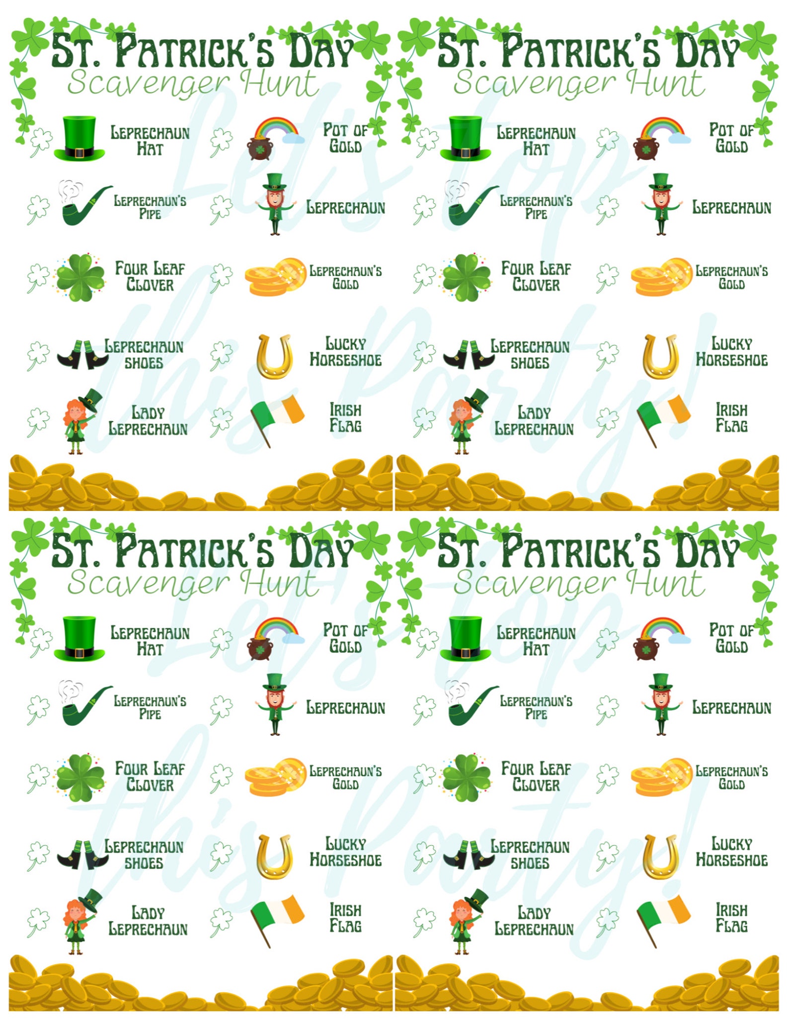 St Patrick's Day Scavenger Hunt Printable Scavenger | Etsy