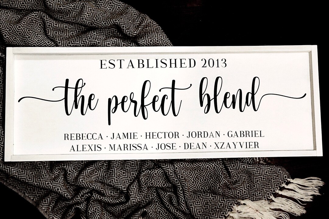 The Perfect Blend Sign Personalized Blended Family Wood Sign - Etsy