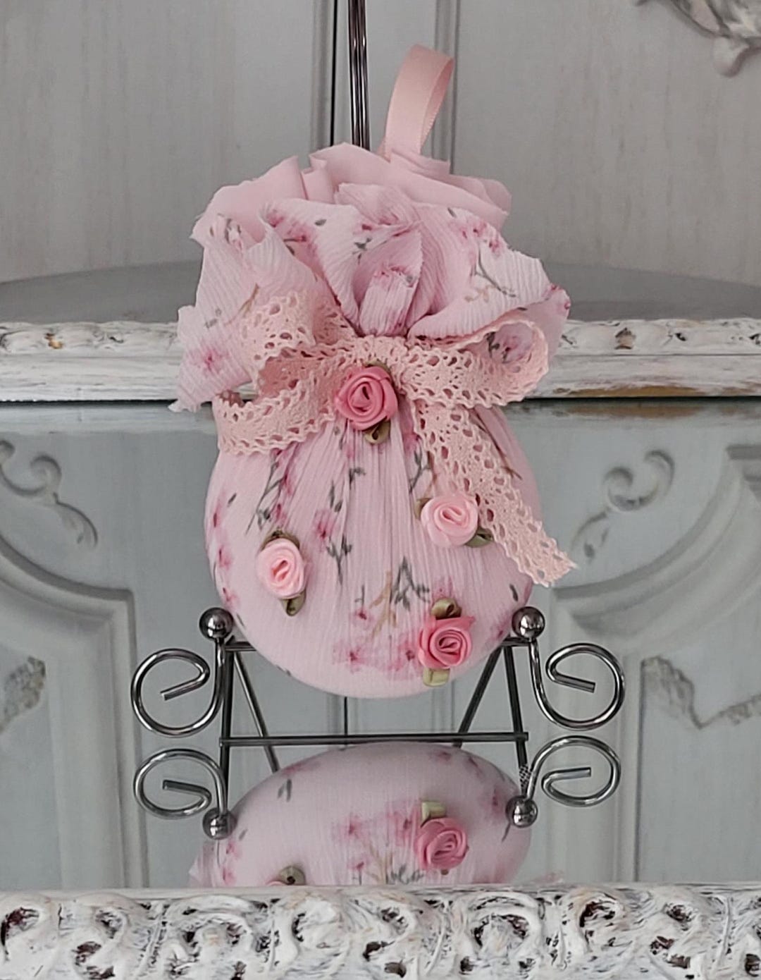 Feminine Dainty Shabby Chic Coquette Pink Small 3" 3D Floral Patterned ...