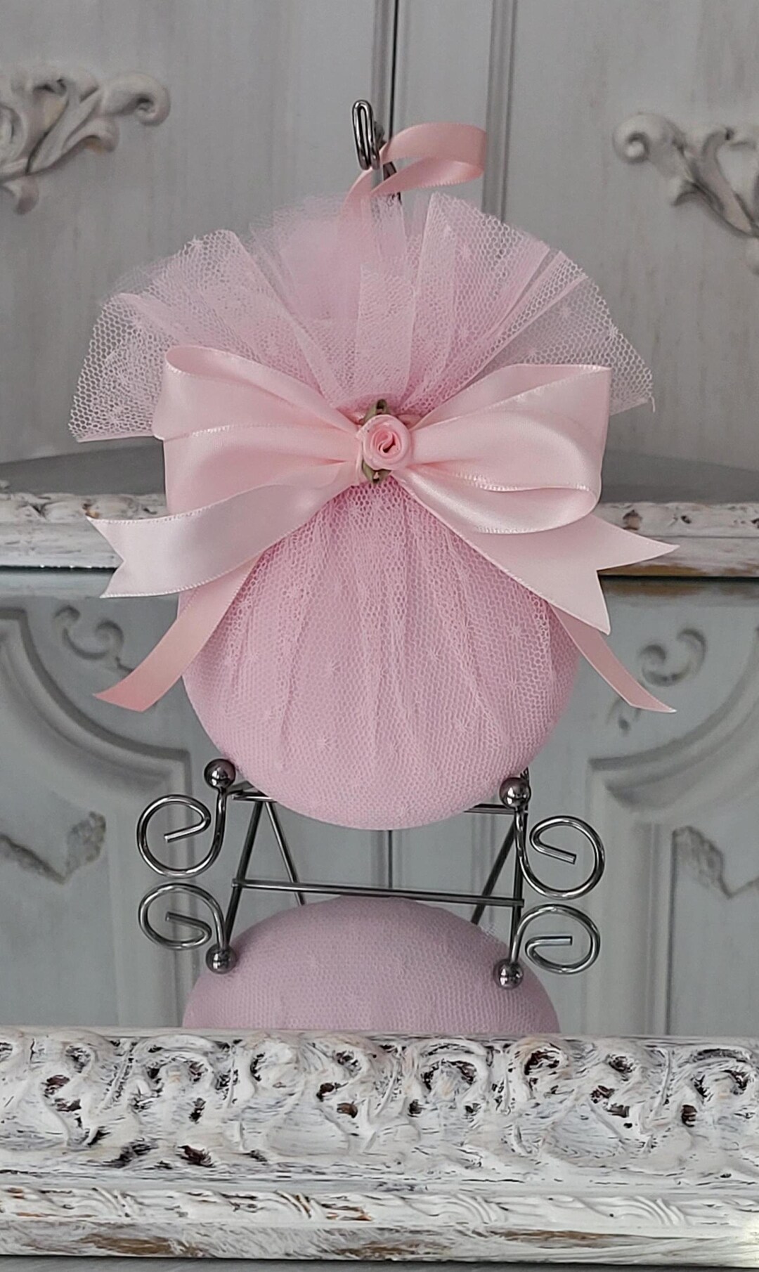 Feminine Dainty Shabby Chic Coquette Pink Large 4" Swiss Dot Tulle ...