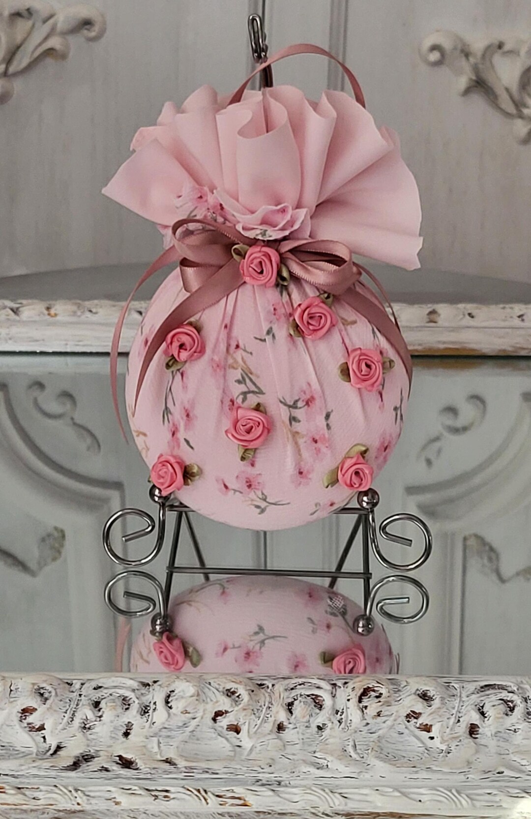 Feminine Dainty Shabby Chic Coquette Pink Large 4" 3D Floral Patterned ...