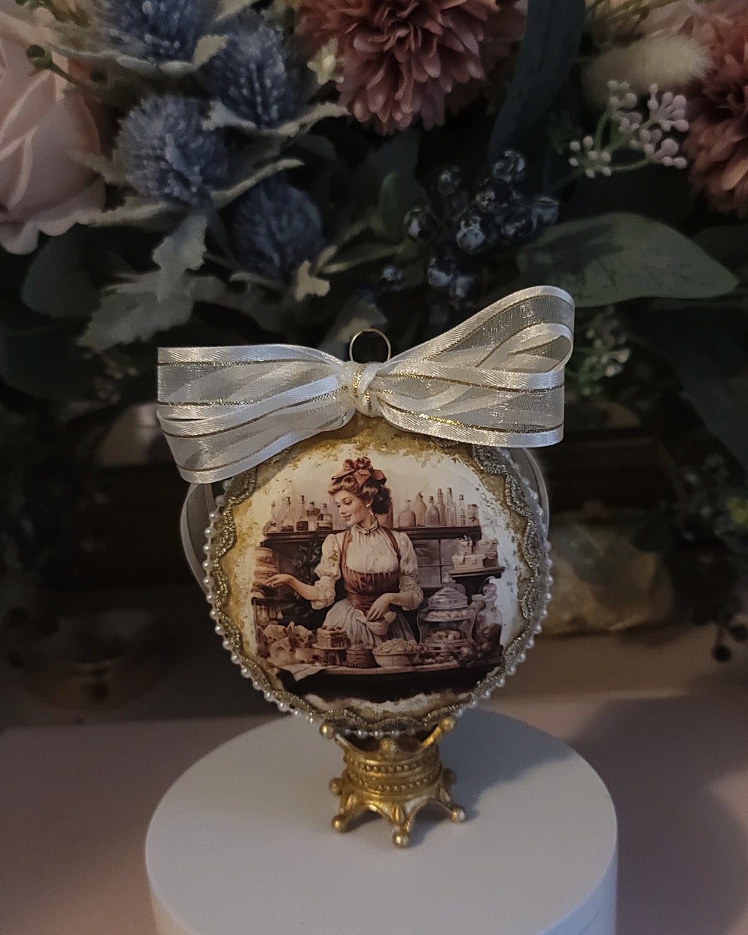 Girly Baking Ornament, Victorian Christmas, Baroque Christmas, Vintage ...