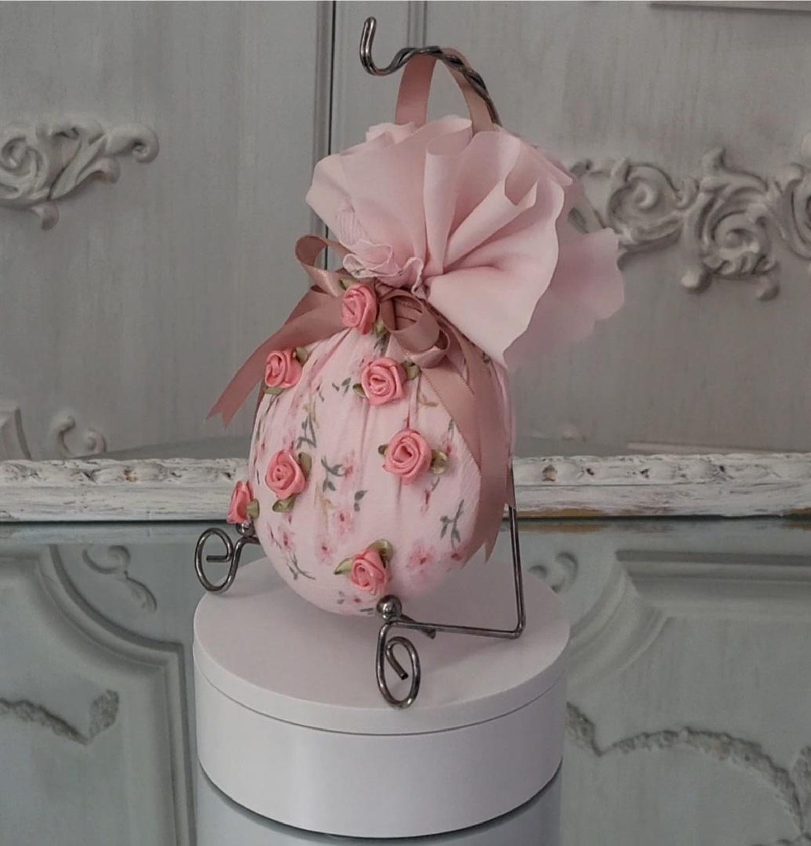 Feminine Dainty Shabby Chic Coquette Pink Large 4" 3D Floral Patterned ...