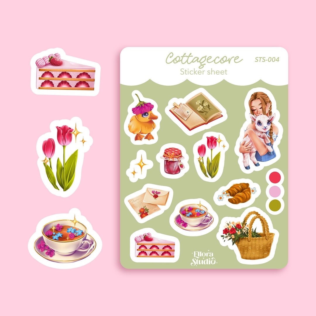 Cottagecore Sticker Sheet - Sticker Sheet - Spring Stickers ...